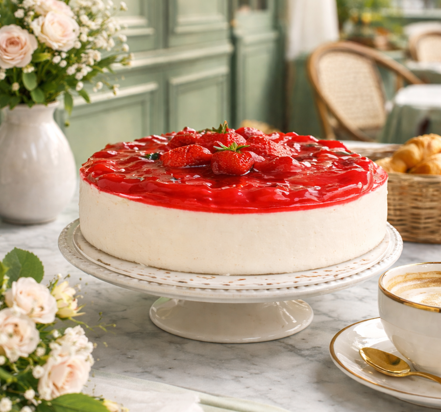 Strawberry Basque Cheesecake - Serves 8 to 10 - Mary Janes Bakery & Deli